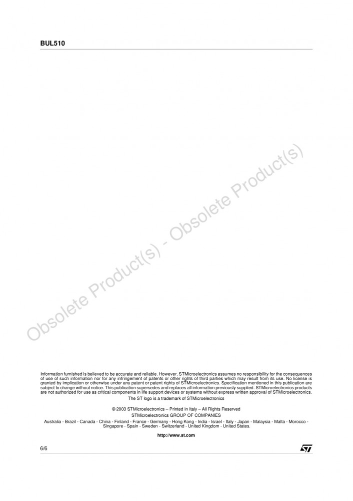 BUL510 datasheet page 6