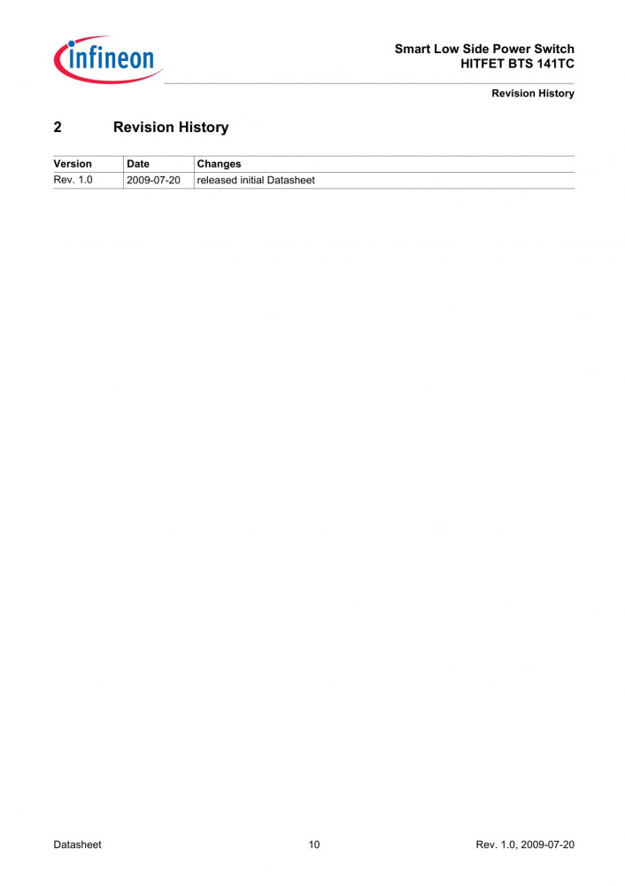BTS141TCBUMA1 datasheet page 10