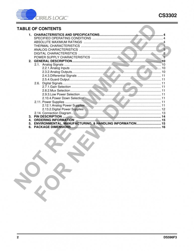 CS3302 datasheet page 2