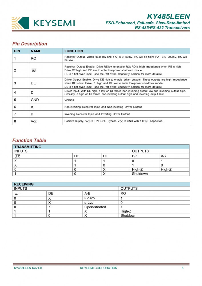 KY485LEEN datasheet page 5