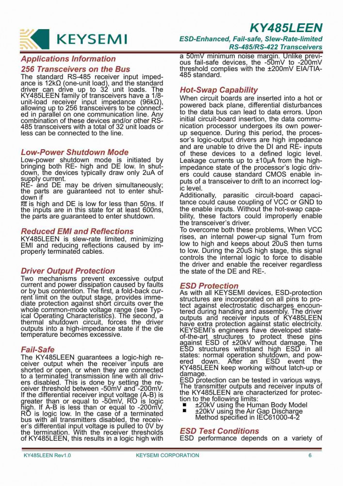 KY485LEEN datasheet page 6