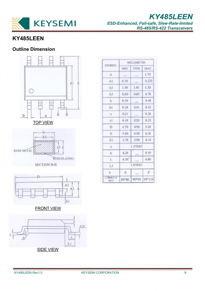 KY485LEEN datasheet page 8