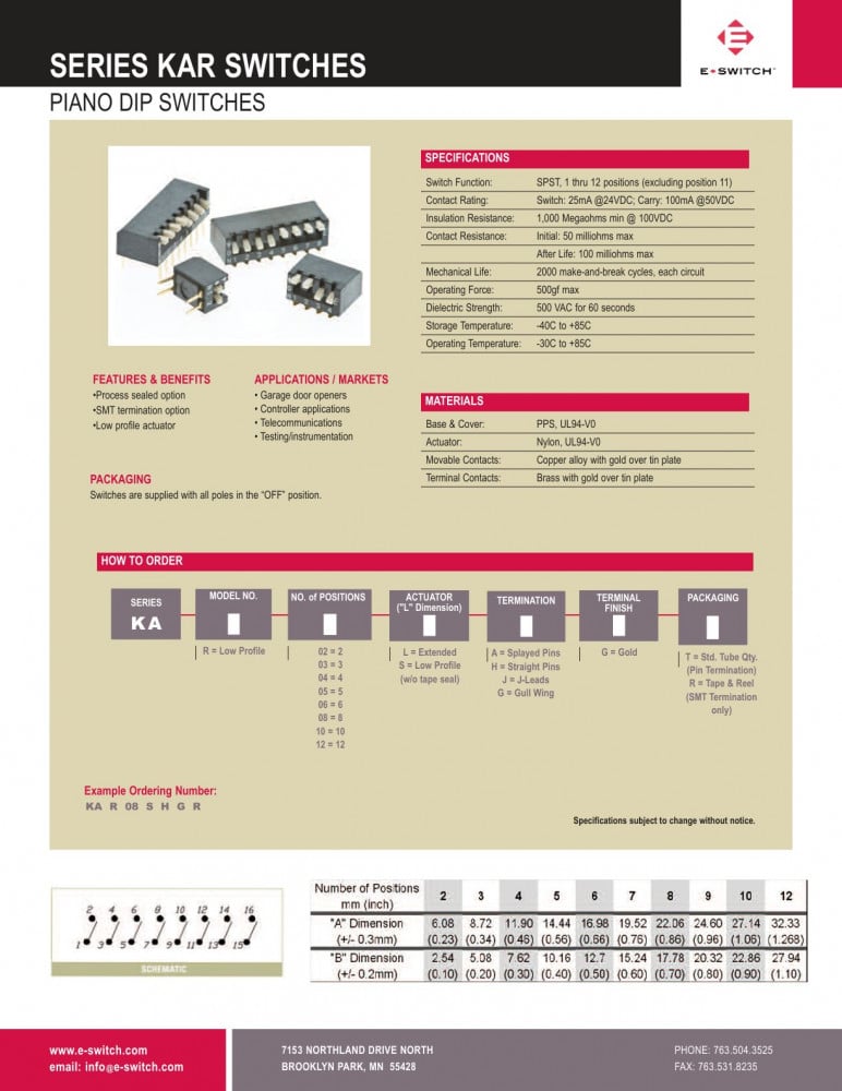 KAR10LAGT manufacturer documentation page 1