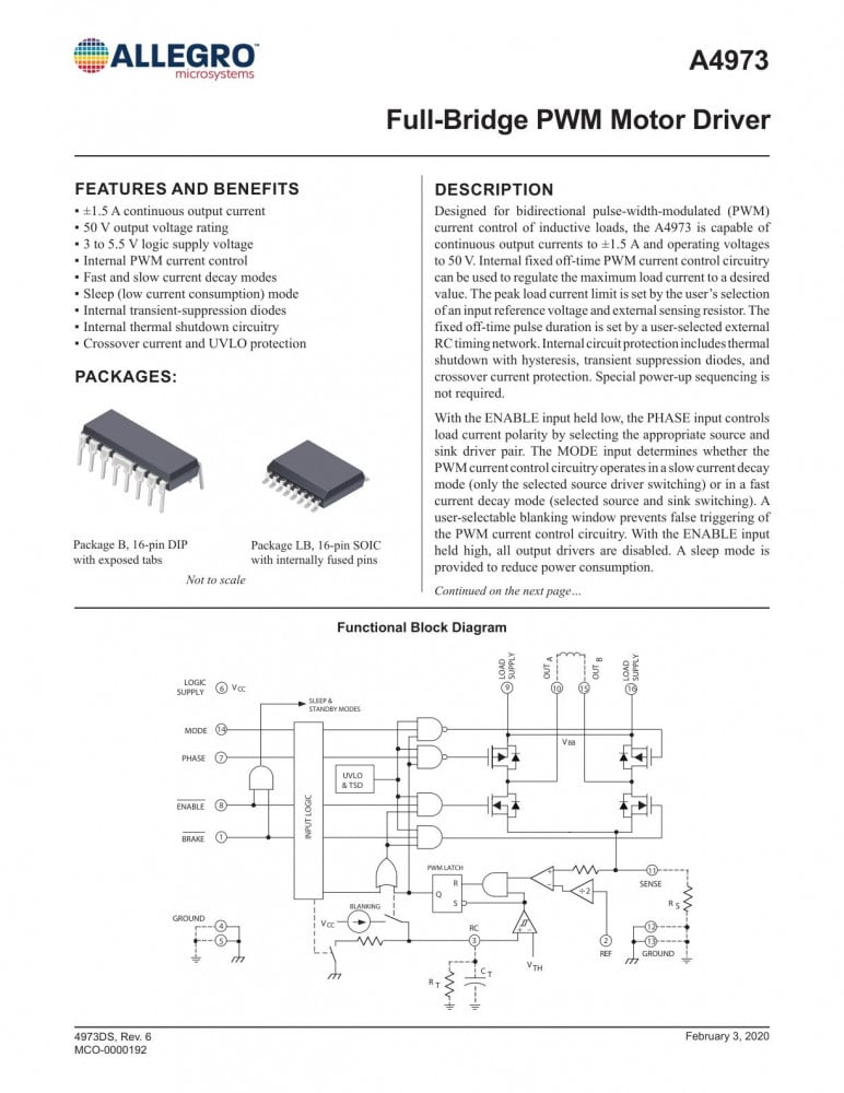 A4973 datasheet page 1