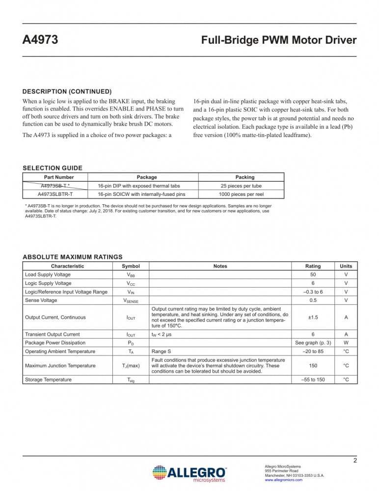 A4973 datasheet page 2