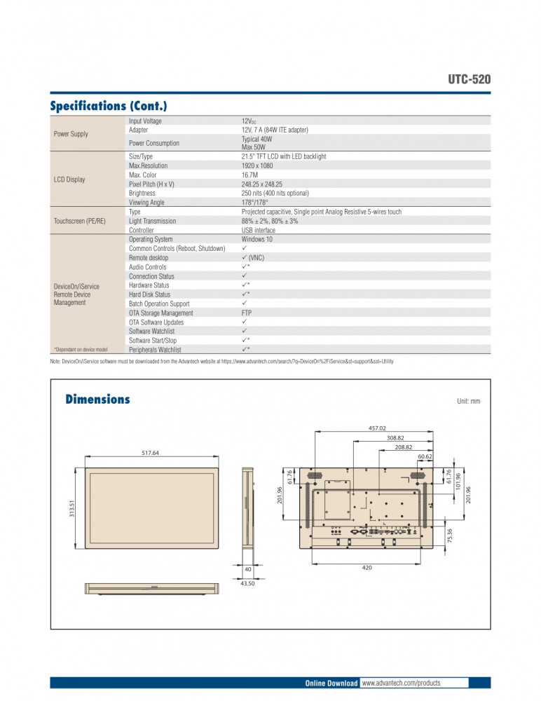 UTC-520I technical document page 2
