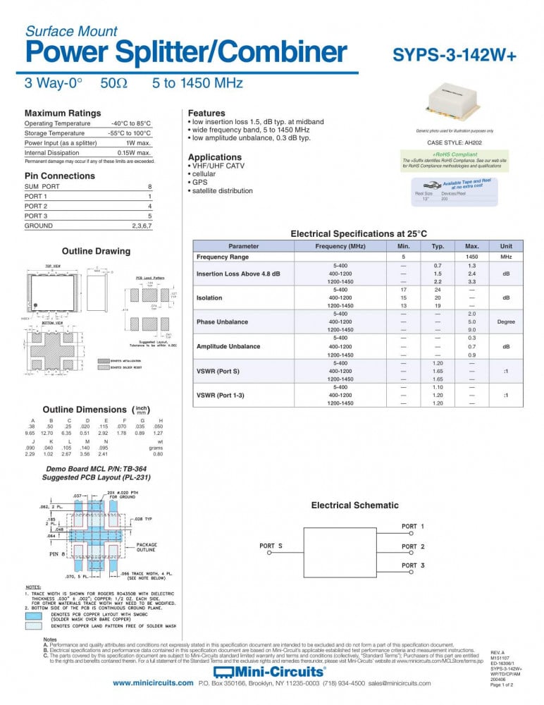 SYPS-3-142W+ specification page