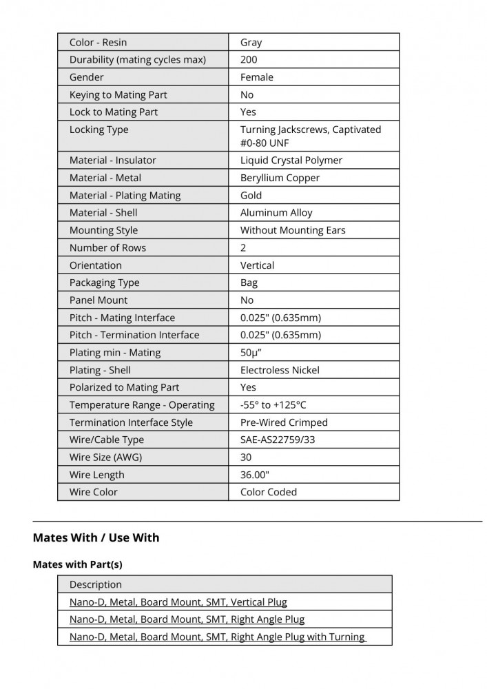 Product technical document, page 2