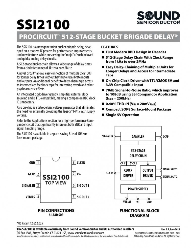 SSI2100 datasheet page 1