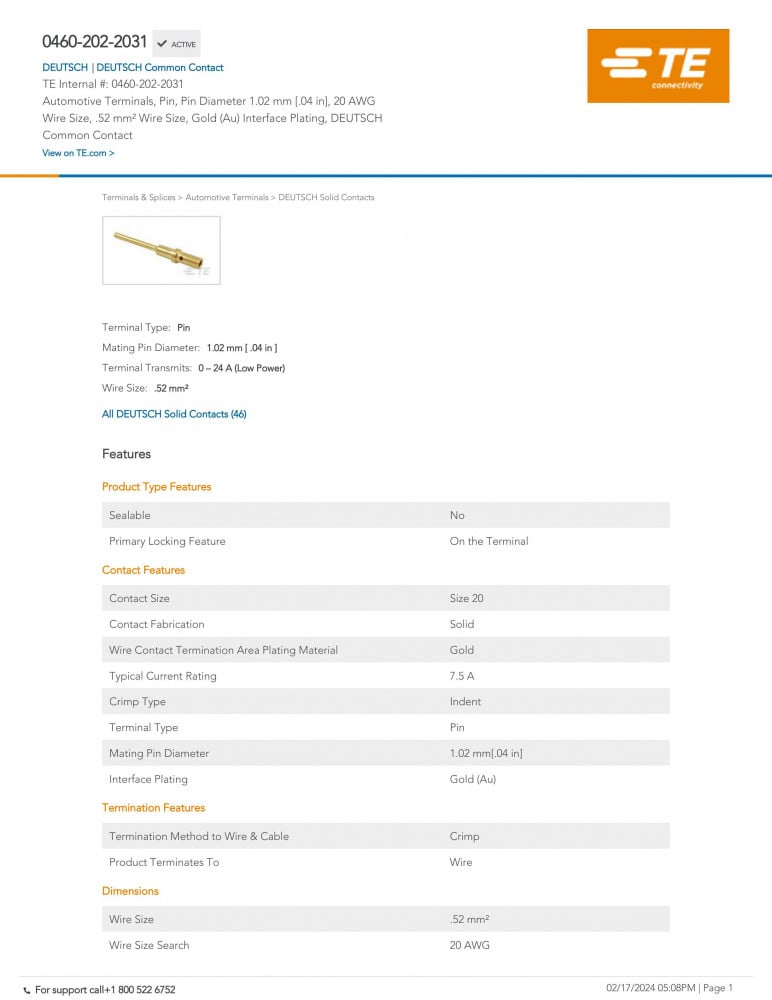 0460-202-2031 technical document page 1