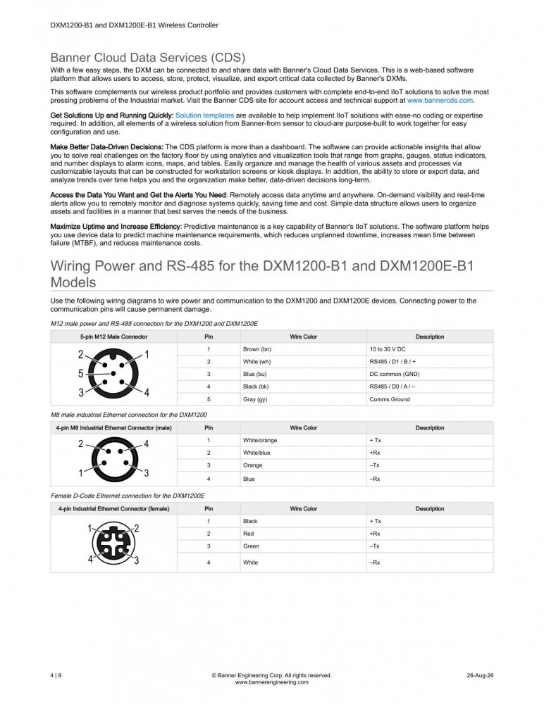 DXM1200 technical document page 4