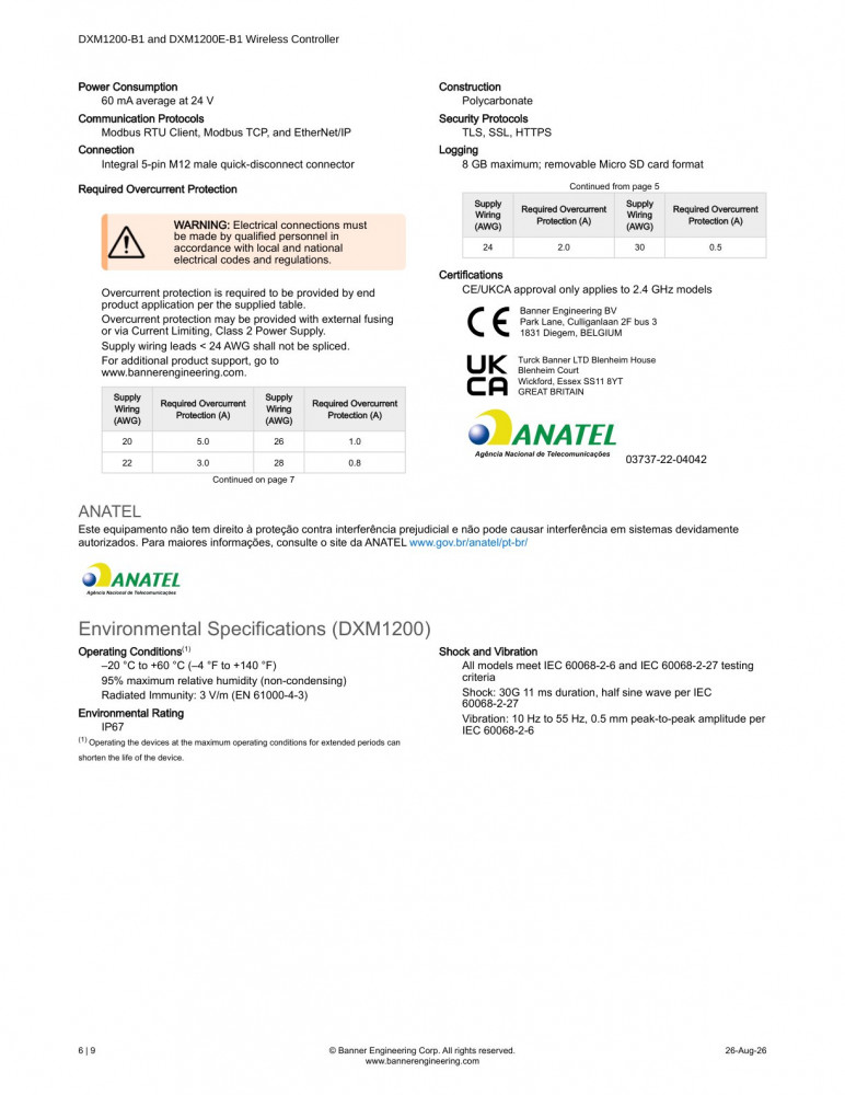 DXM1200 technical document page 6