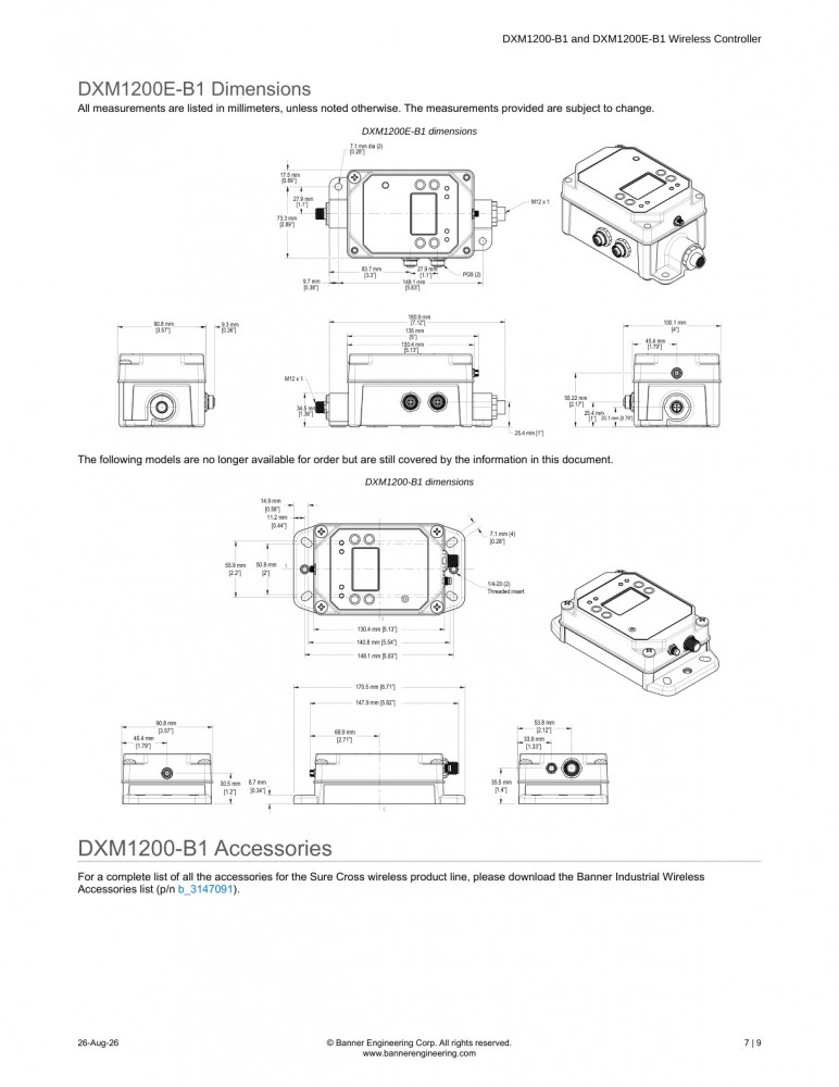 DXM1200 technical document page 7