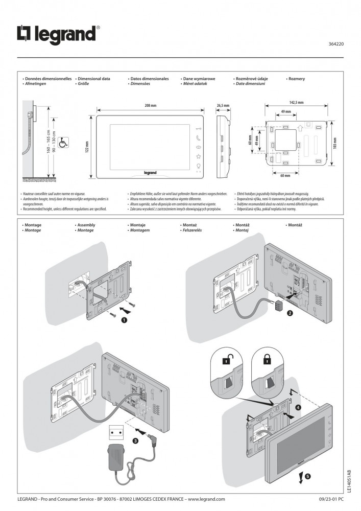 Legrand 364220 technical document page 1