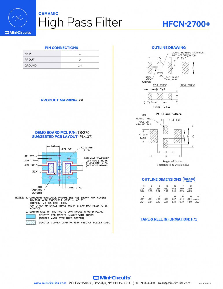 HFCN-2700+ technical document page 2
