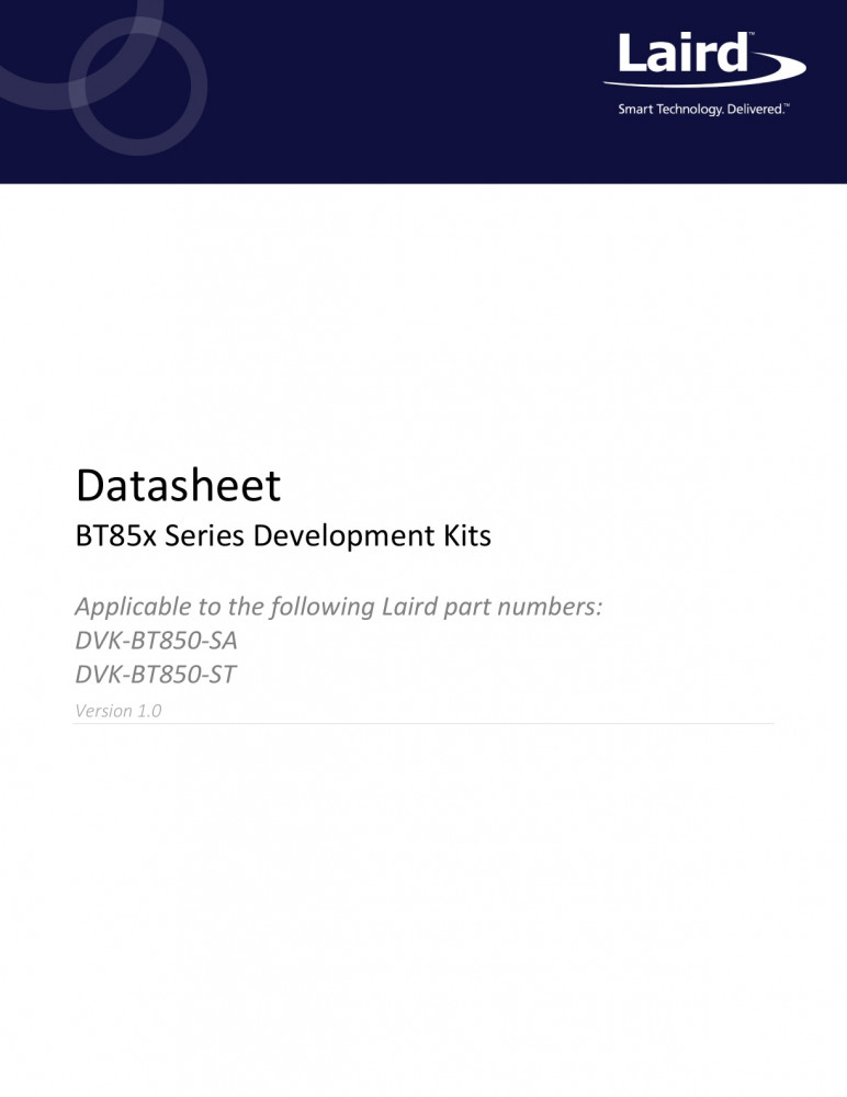 DVK-BT850-ST datasheet page 1
