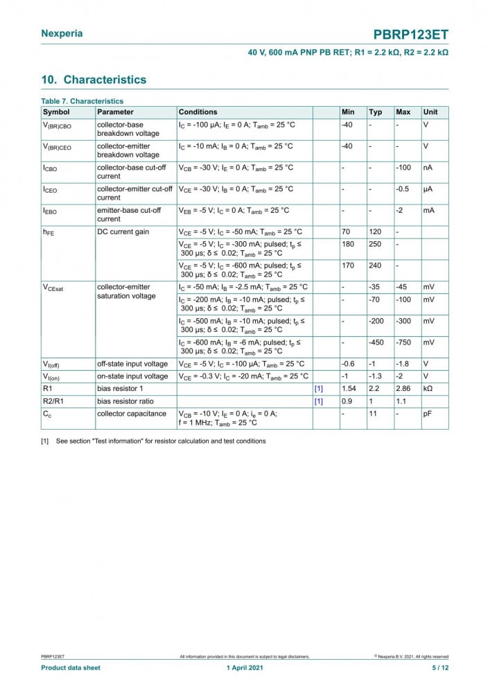 PBRP123ET datasheet page 5
