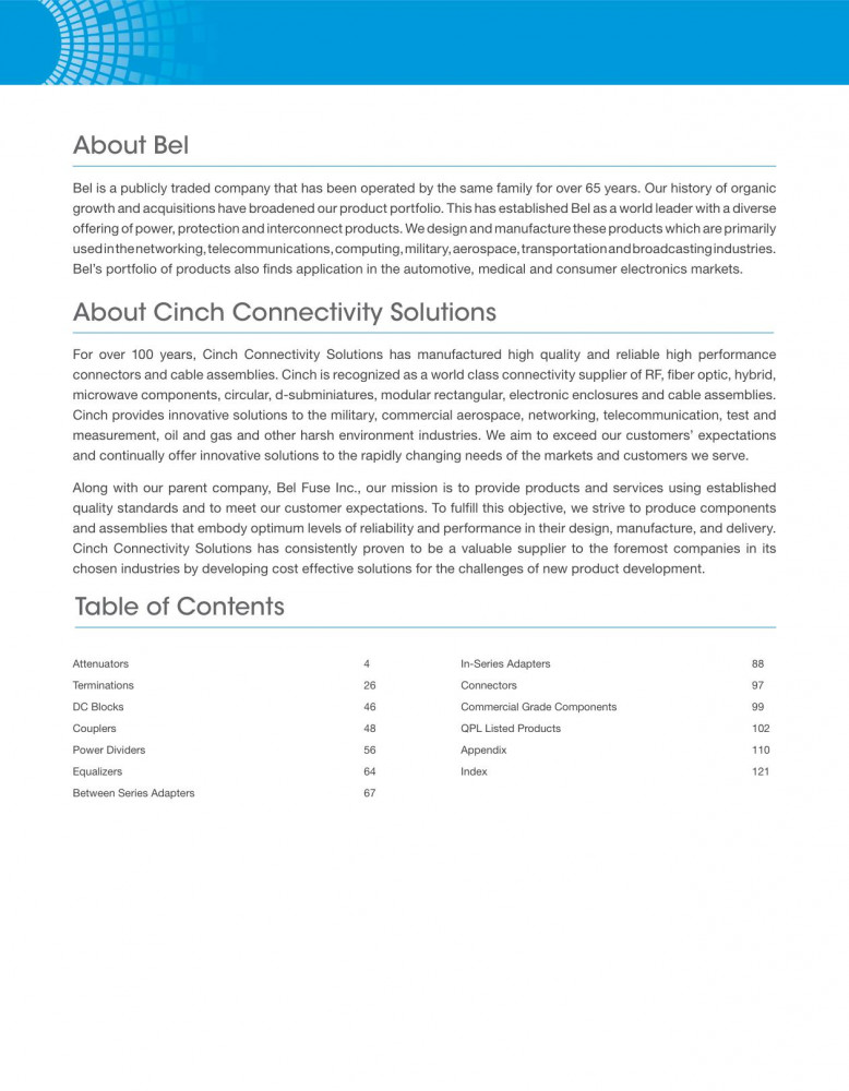 CINCH product document page 2