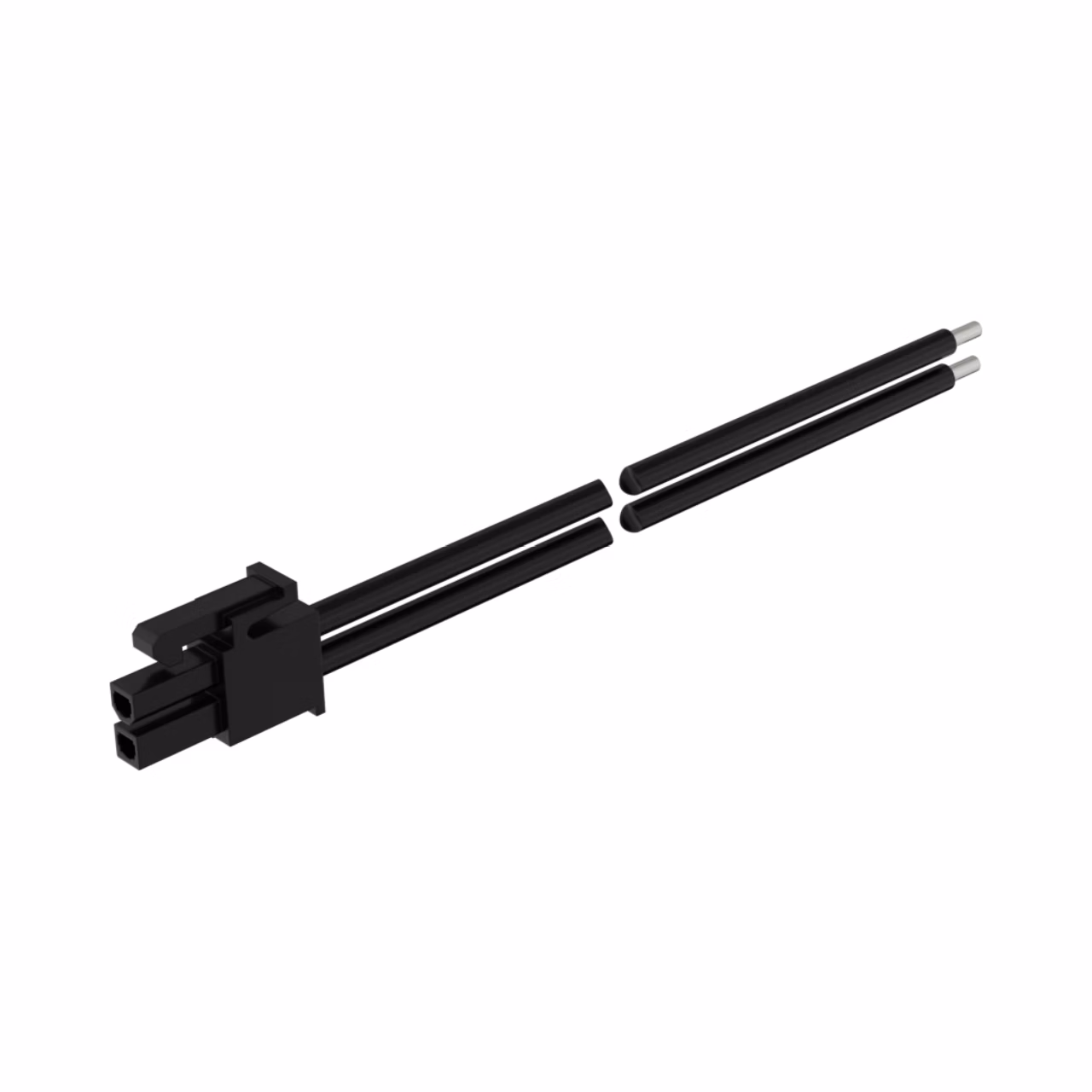 Mini-Fit Versa-to-Pigtail Off-the-Shelf (OTS) Cable Assembly, 4.20mm Pitch, Dual Row, 300.00mm Length, 2 Circuits, Black for sale