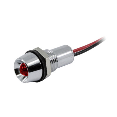 LED Panel Mount Indicator Amber .230″ 120V Wire Leads