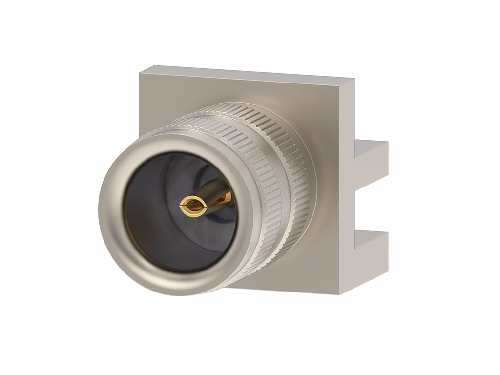 SMP Plug, Straight, Limited Detent, Panel Mount, Thread-in, 7.90mm Length, Tray, 50 Ohms
