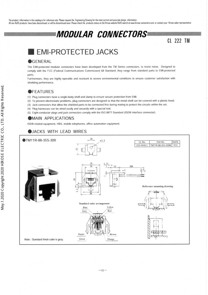 HRS TM Series technical document page 2
