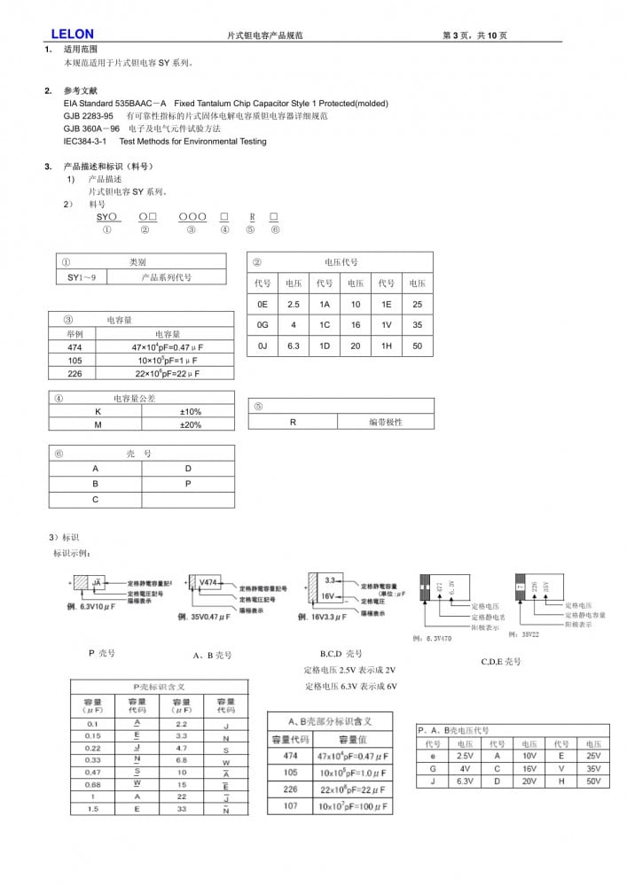 SY series specification page 3