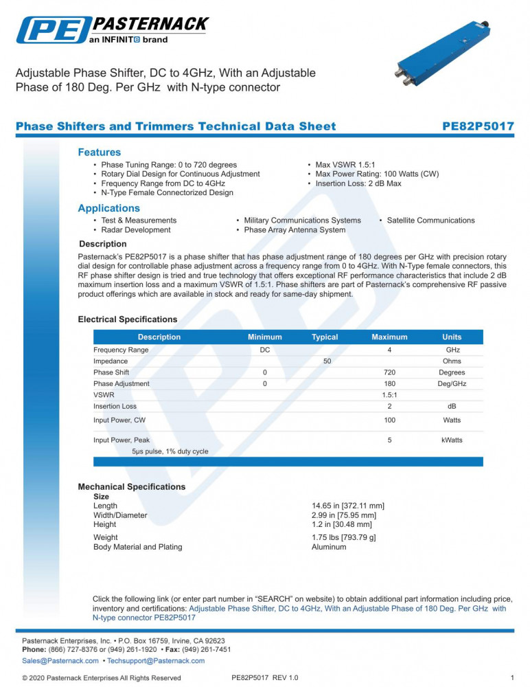 PE82P5017 technical document page 1