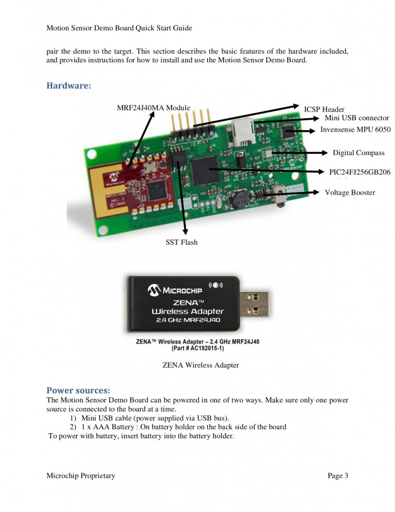 DM240316 Motion Sensor Demo Board guide, page 4