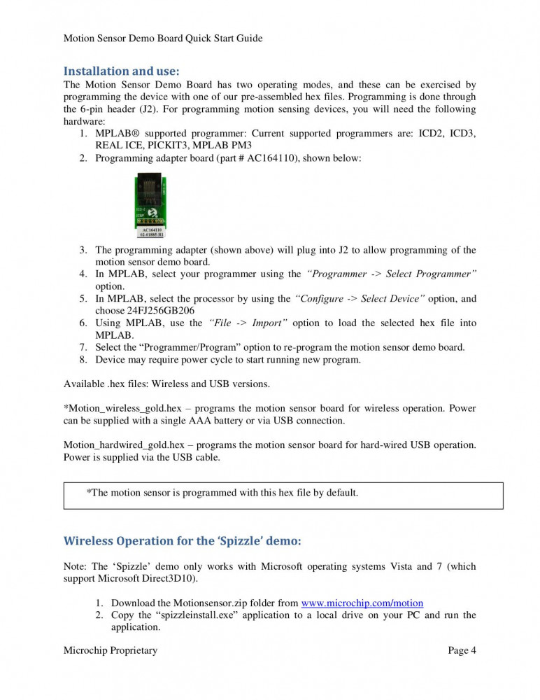 DM240316 Motion Sensor Demo Board guide, page 5