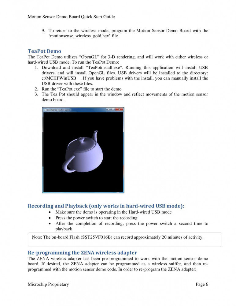 DM240316 Motion Sensor Demo Board guide, page 7