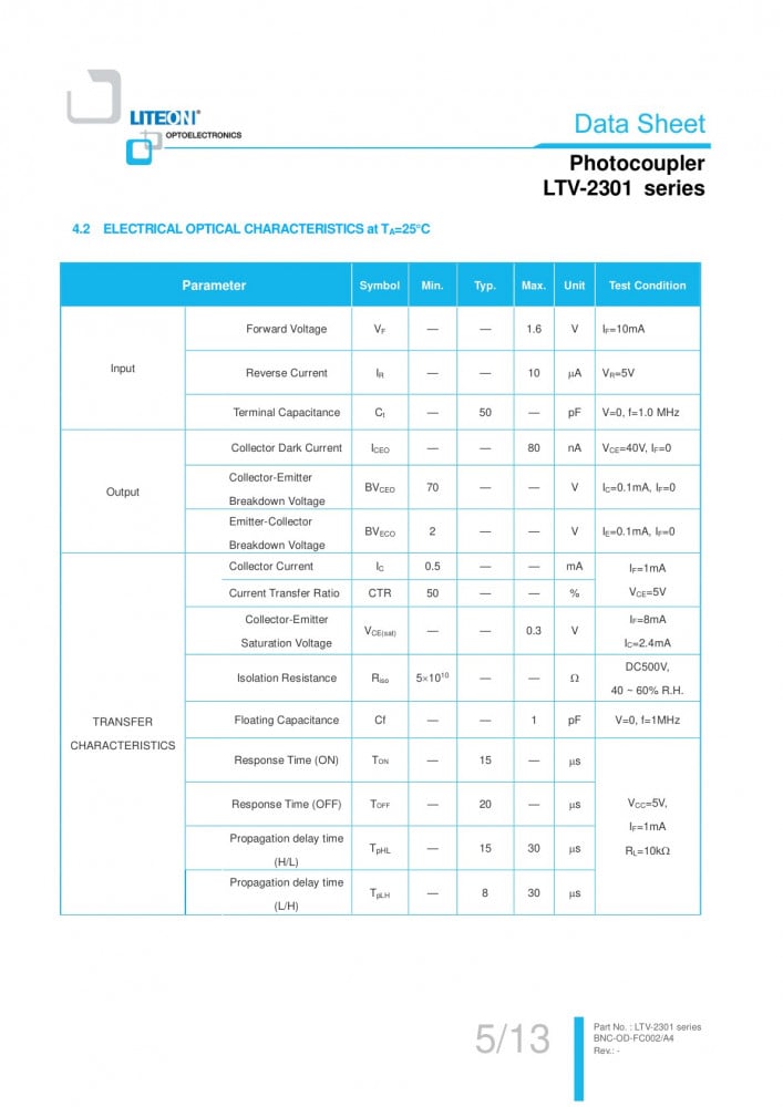 LTV2301GB-V-G datasheet page 5