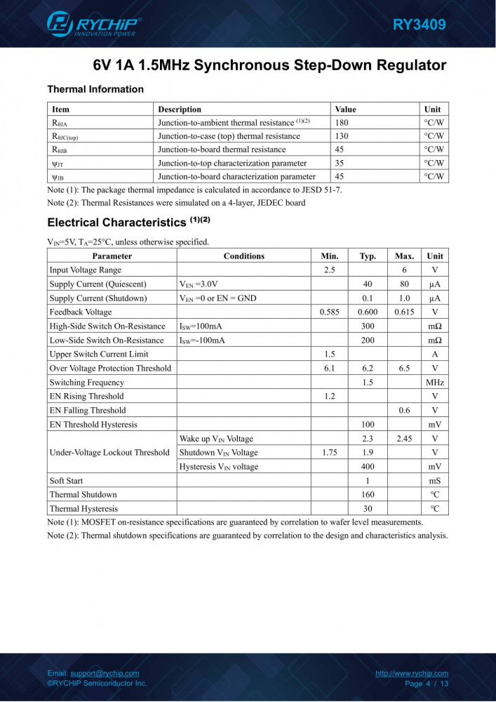RY3409 datasheet page 4