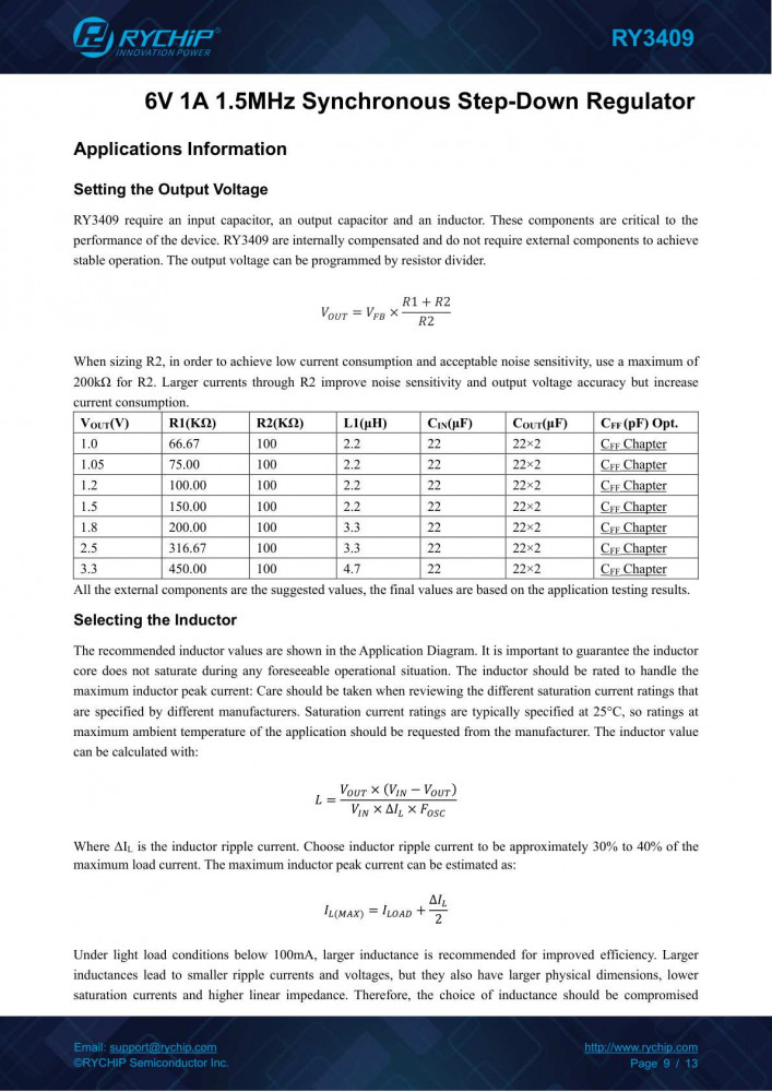 RY3409 datasheet page 9