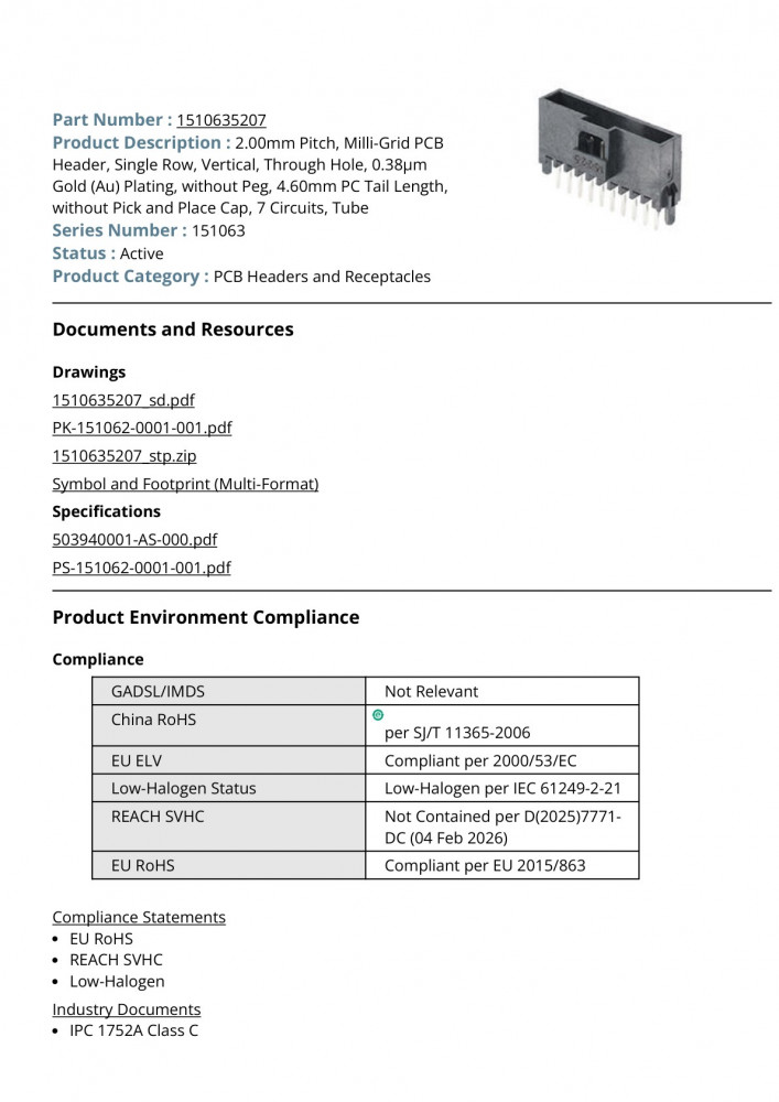 Molex Milli-Grid specification page 1