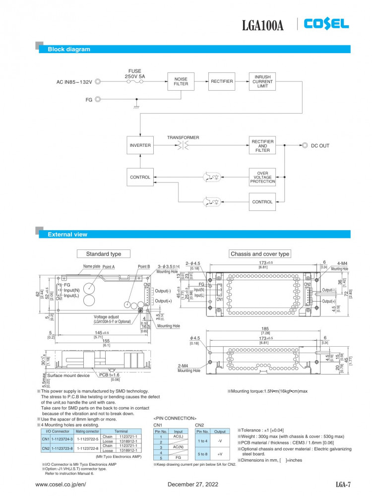 Cosel LGA-series datasheet page 7