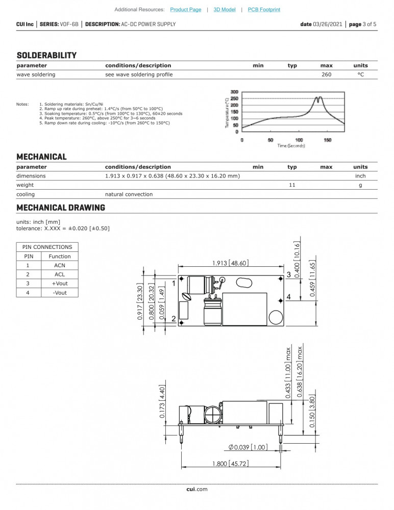 VOF-6B series datasheet page 3