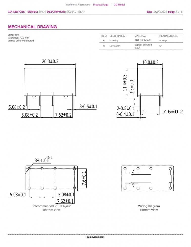 SR10 datasheet page 3