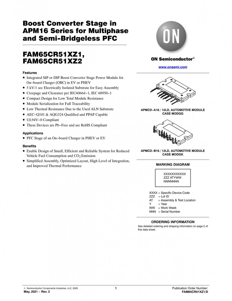 FAM65CR51XZ technical document, page 1