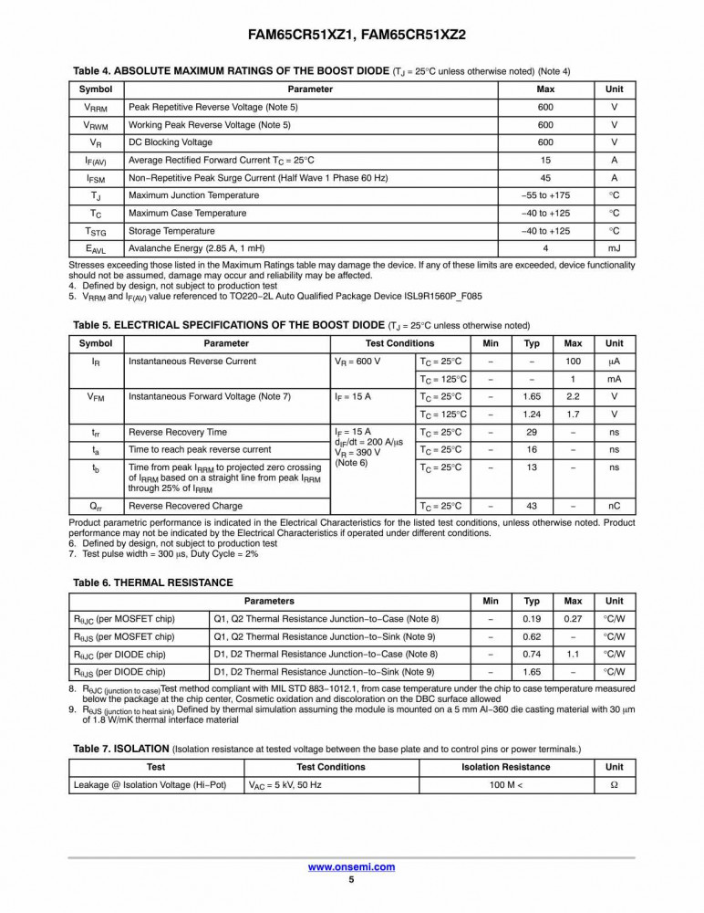 FAM65CR51XZ technical document, page 5