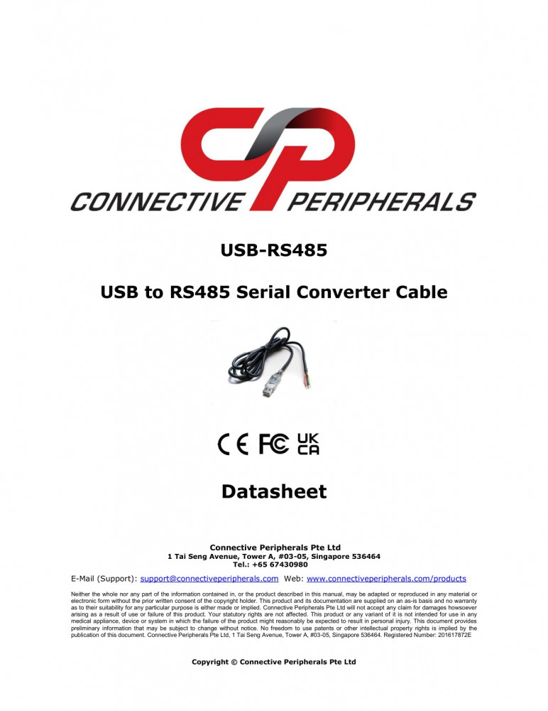 USB-RS485 datasheet page 1
