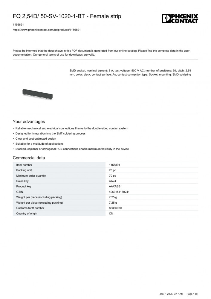 Phoenix Contact 1156891 datasheet page 1