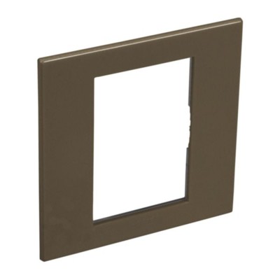 Arteor - British standard square plate 2 modules 1 gang - Brushed stainless steel - Black glossy finish - Flush-mounted installation
