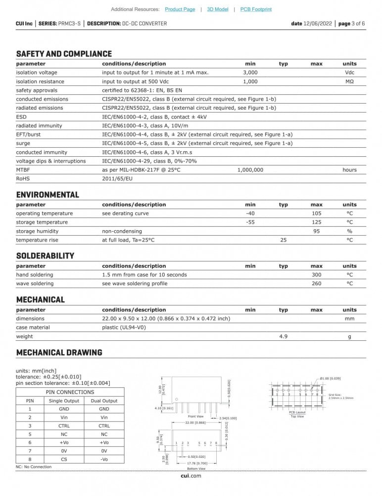 CUI PRMC3-S datasheet page 3