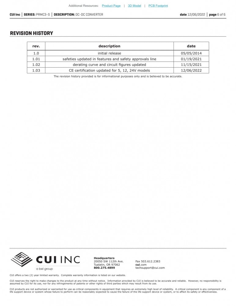 CUI PRMC3-S datasheet page 6