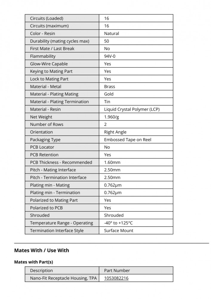 MOLEX Nano-Fit specification page 3