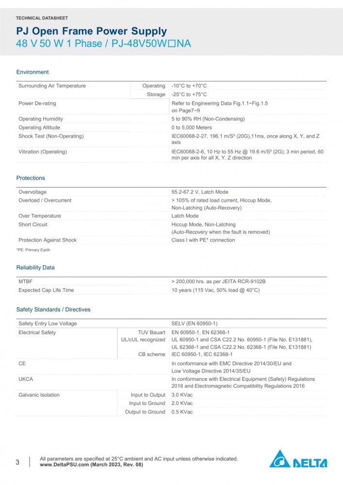 PJ-48V50WBNA datasheet page 3