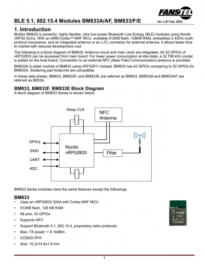 BM833E datasheet page 3