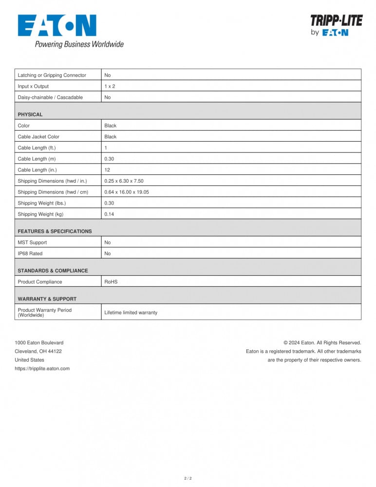 EATON P516-001 technical document page 2