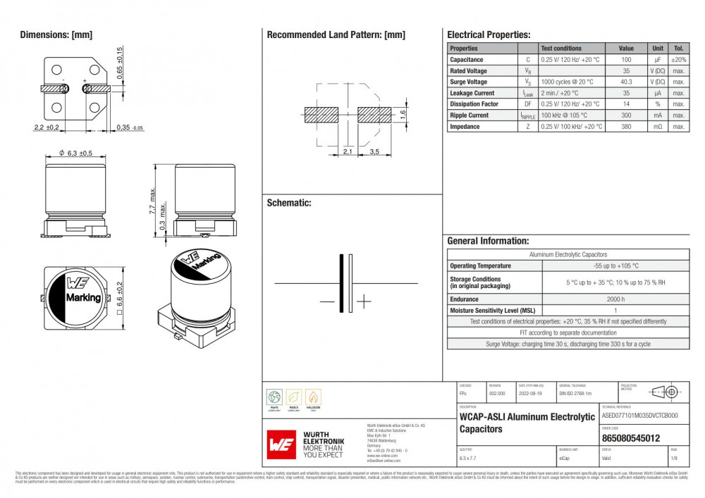 865080545012 datasheet page 1